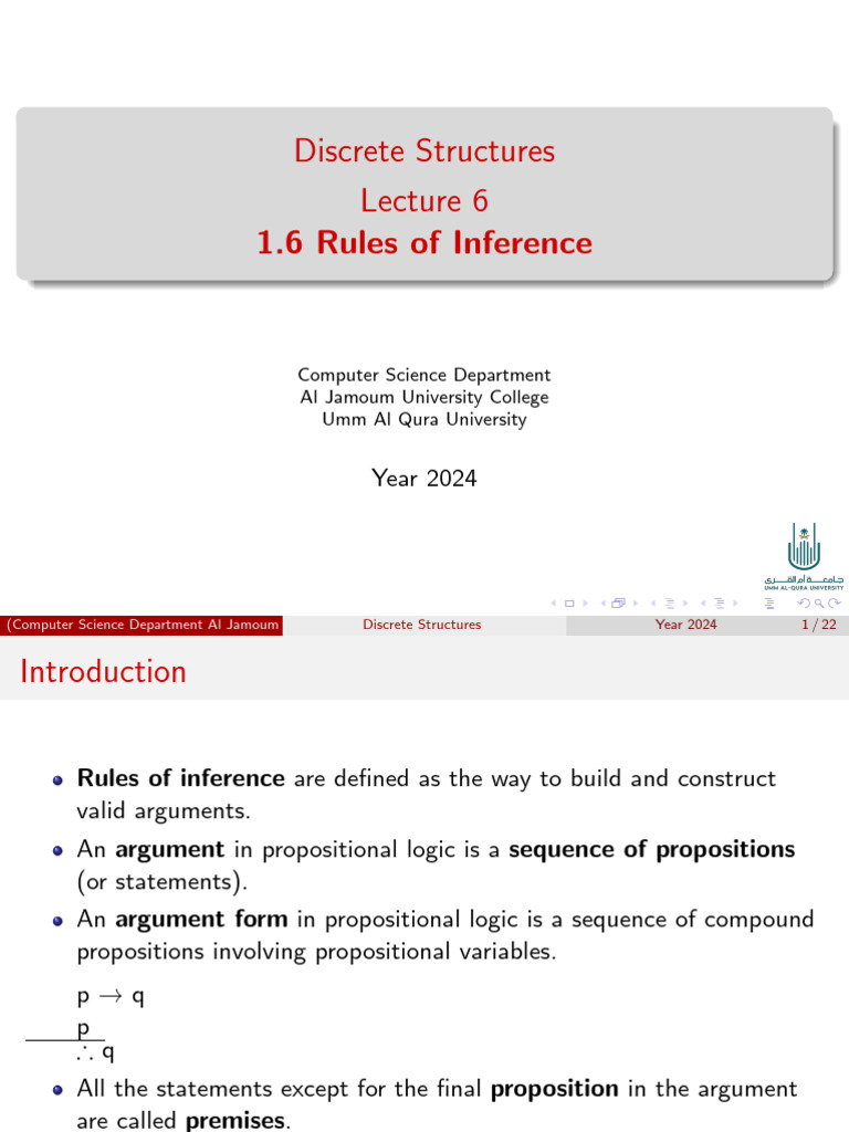 1 6 Rules of Inference | PDF