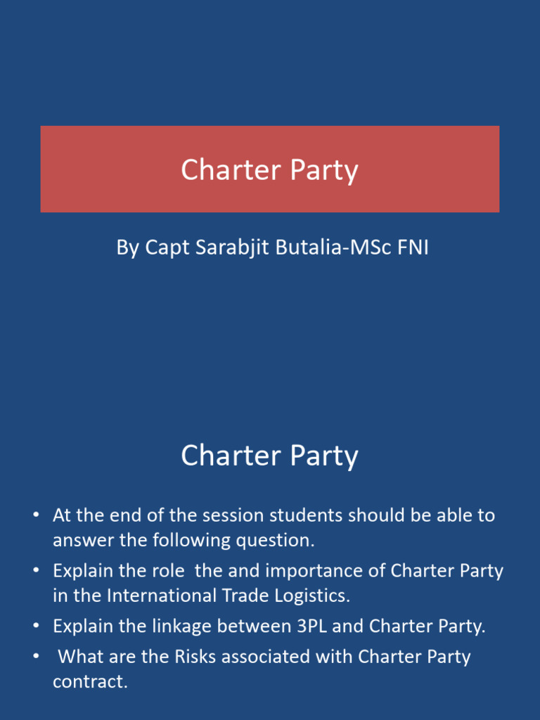 Module 007 Charter Party | PDF