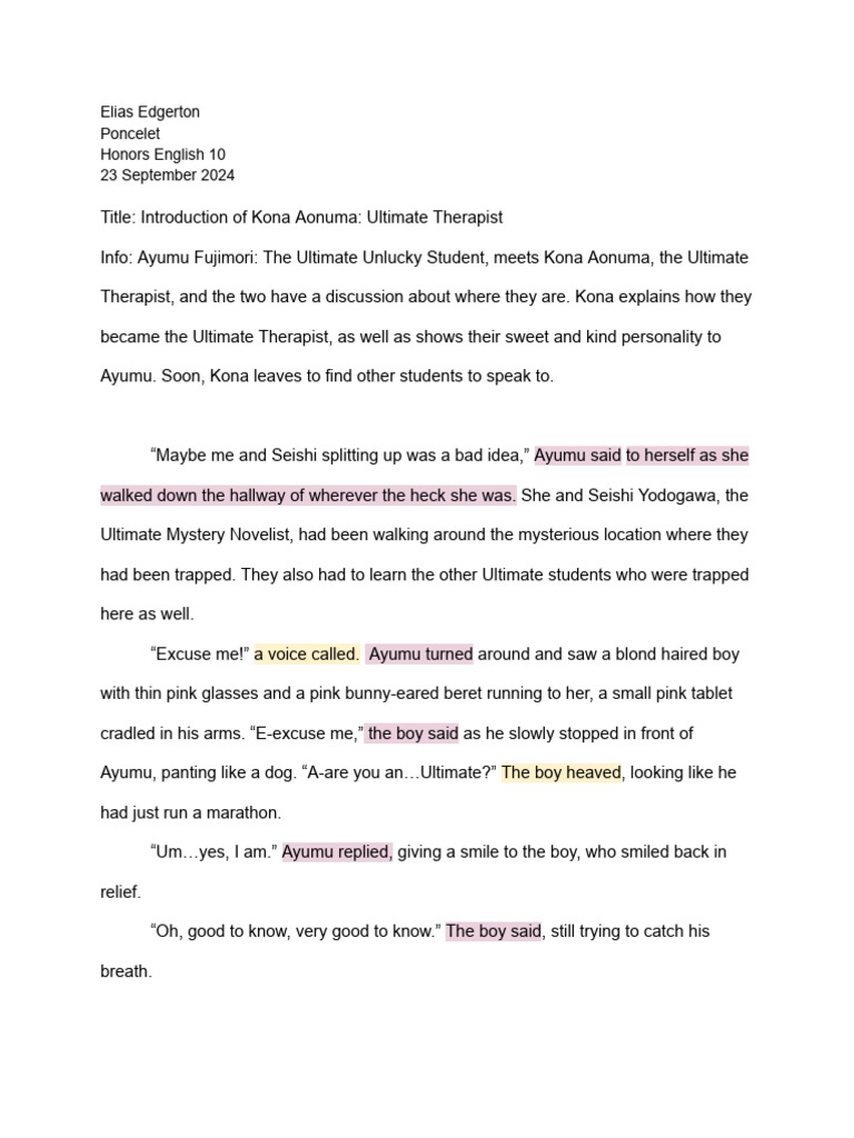 Elias Edgerton Dialogue Sketch | PDF
