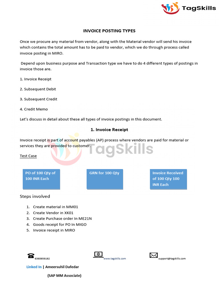 Invoice Posting Types | PDF
