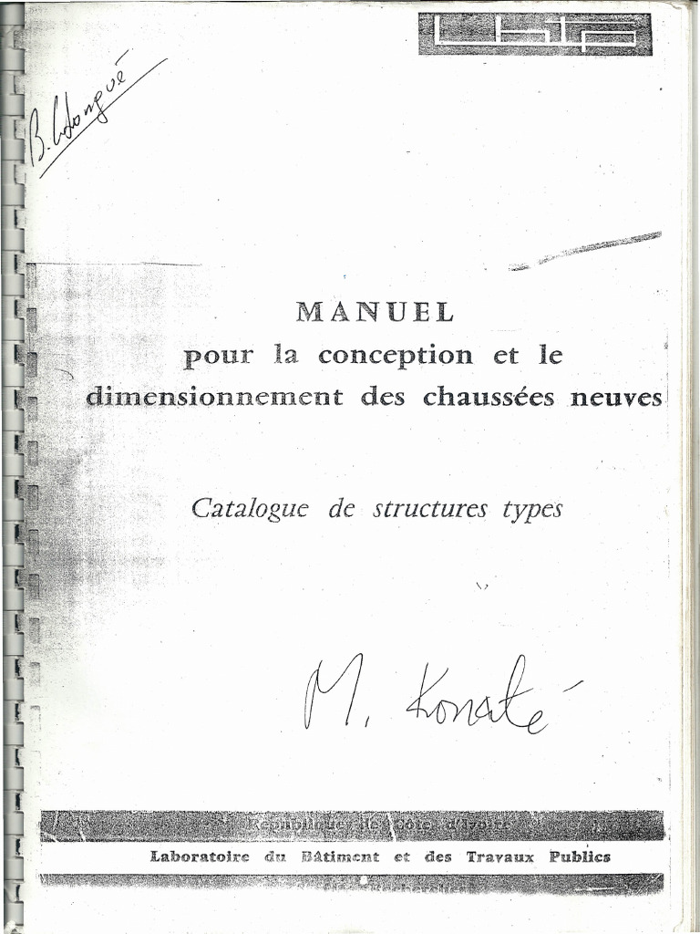 LBTP - Manuel Pour La Conception Et Le Dimensionnement de Chausée | PDF
