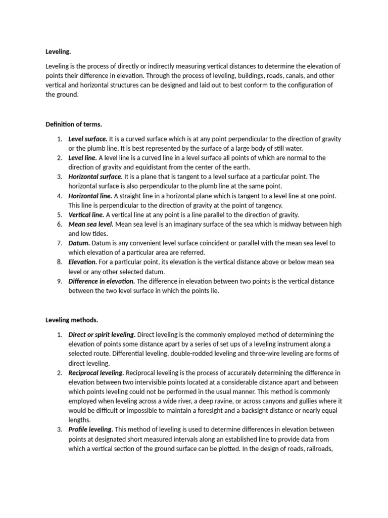 Leveling | PDF