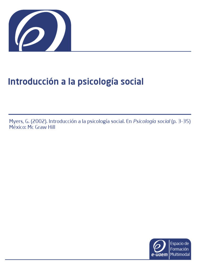 Lectura 1. Introducción A La Psicología Social McGrawHill | PDF