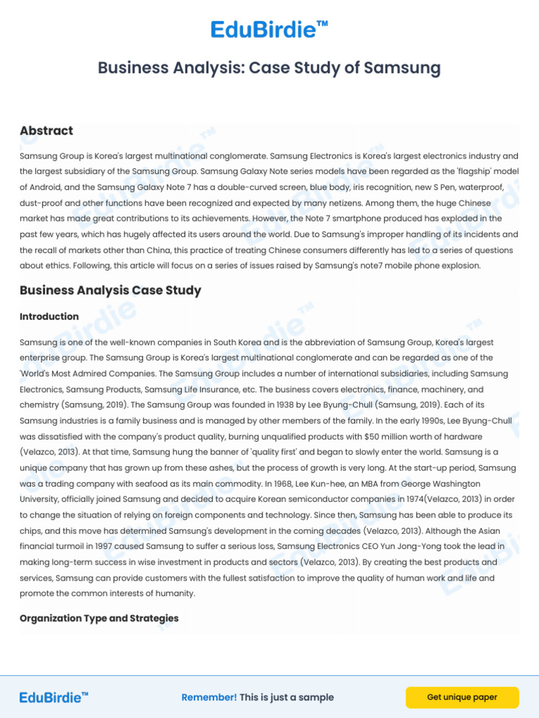 Business_Analysis__Case_Study_of_Samsung | PDF