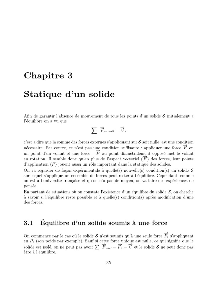 Forces Statique Chap 3 | PDF