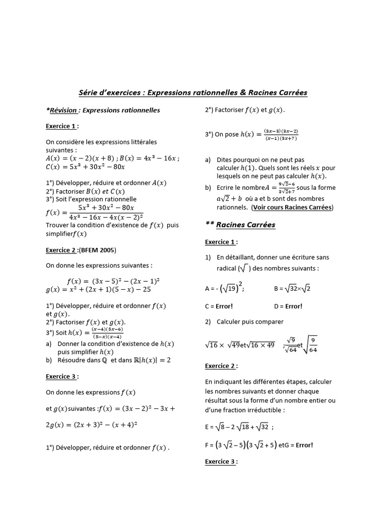 Fascicule de Mathematiques 3éme | PDF