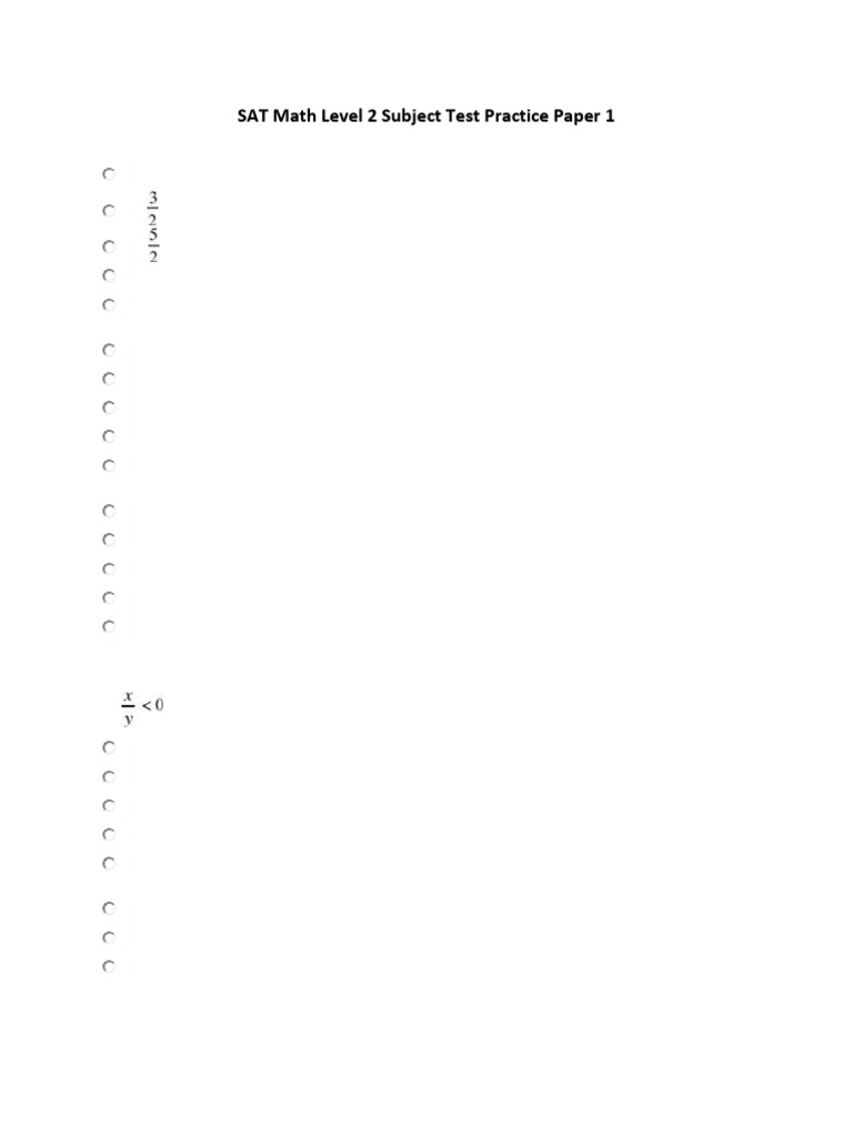 1604113835SAT Math Level 2 Subject Test Practice Paper 1 | PDF