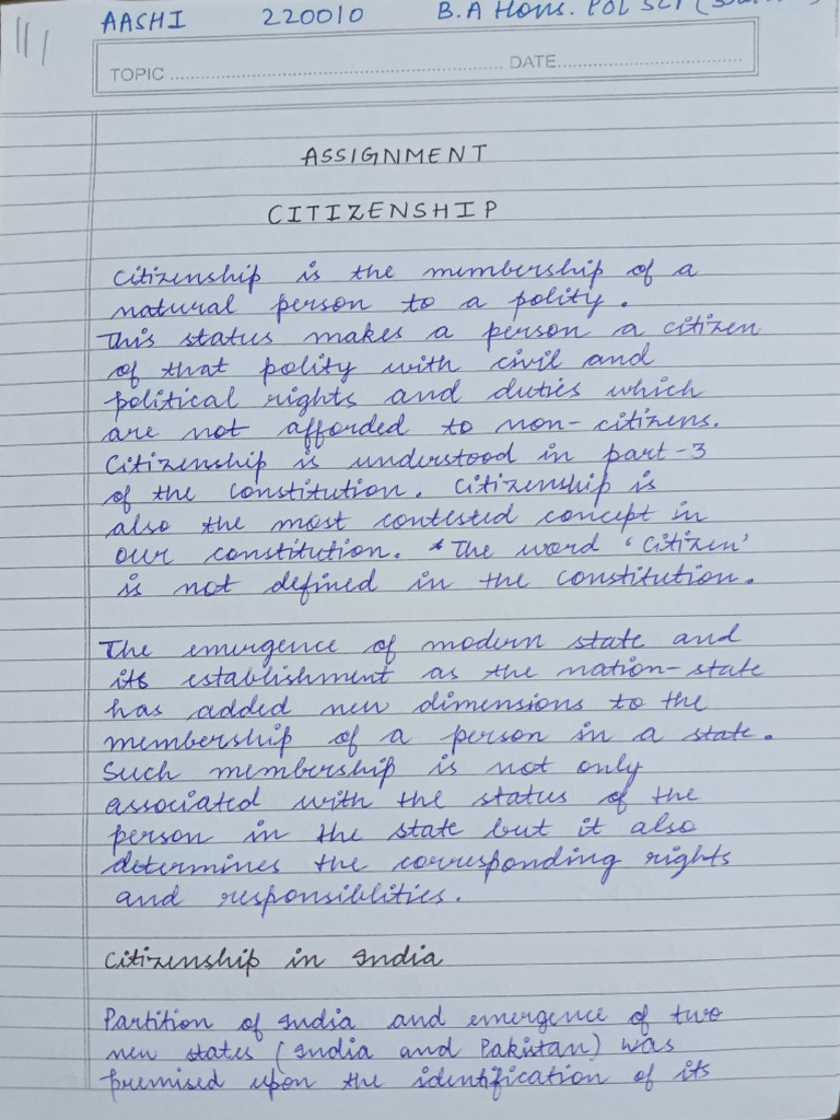 Citizenship Assignment | PDF