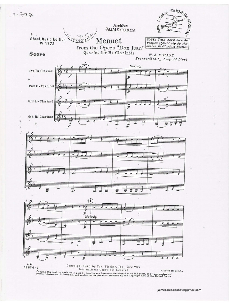 Menuet operaDonJuan ArrLeopold Liegl | PDF | Cooking, Food & Wine | Self-Improvement