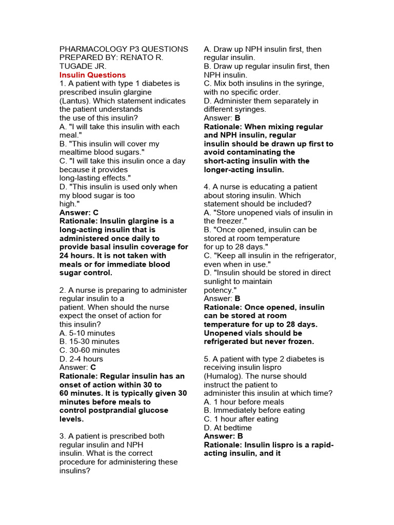 Pharmacology p3 Questions | PDF