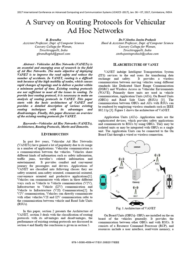 A Survey On Routing Protocols For Vehicular Pdf