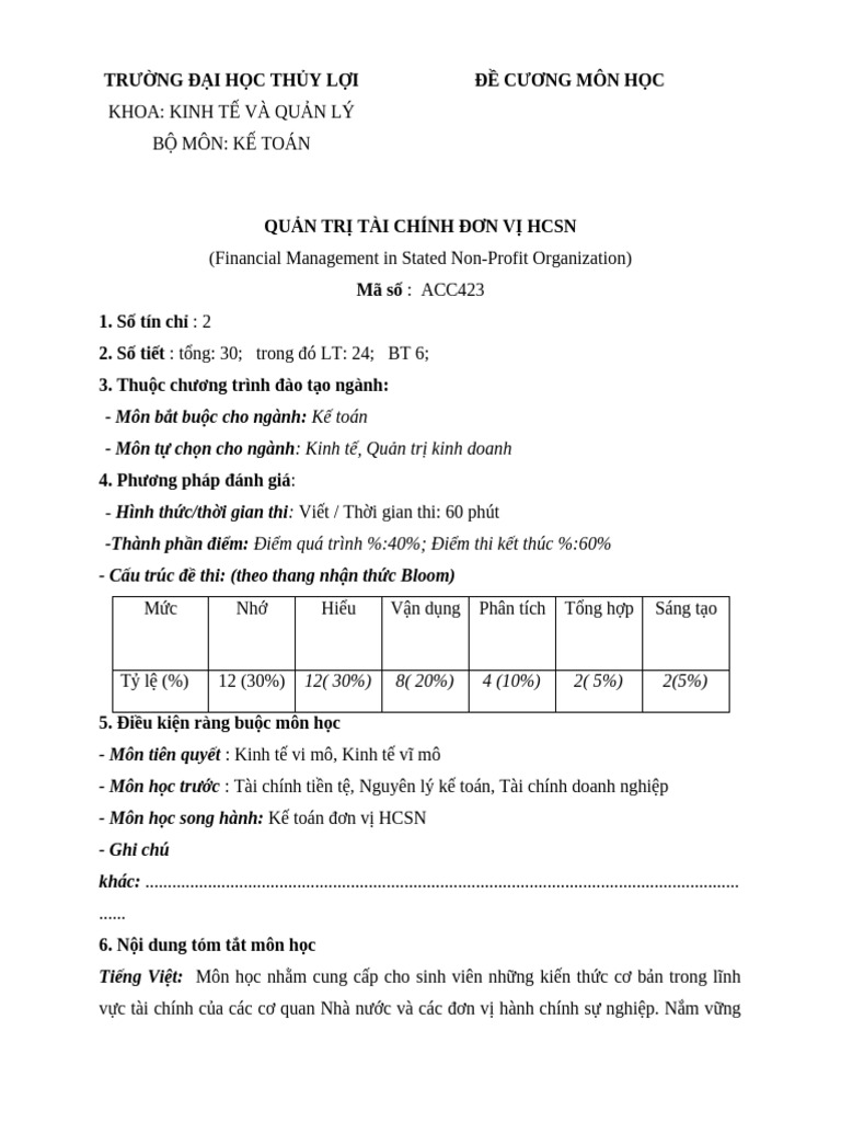 Qun TR Tai Chinh Don V HCSN 2018 | PDF