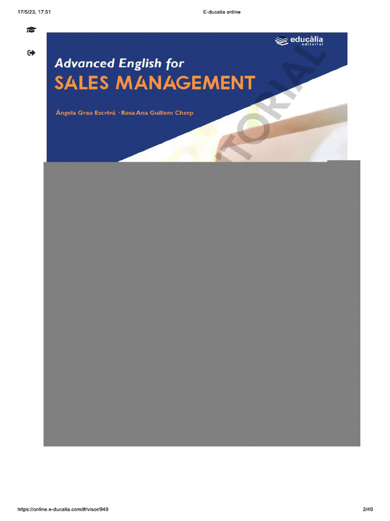 Advance English For Sales Management Students | PDF