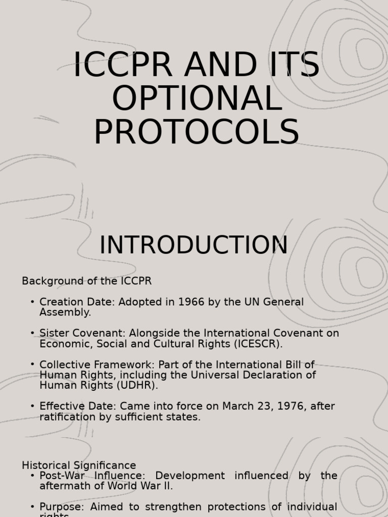 Iccpr and Its Optional Protocols | PDF | Treaty | Politics