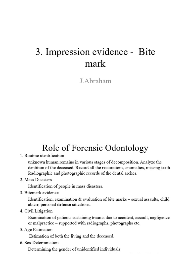 Impression Evidence Bite Mark | PDF