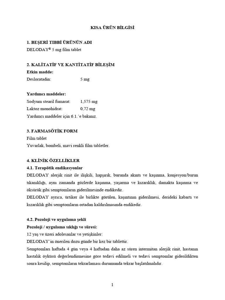 Deloday 5 MG Film Tablet c6cd Kub | PDF