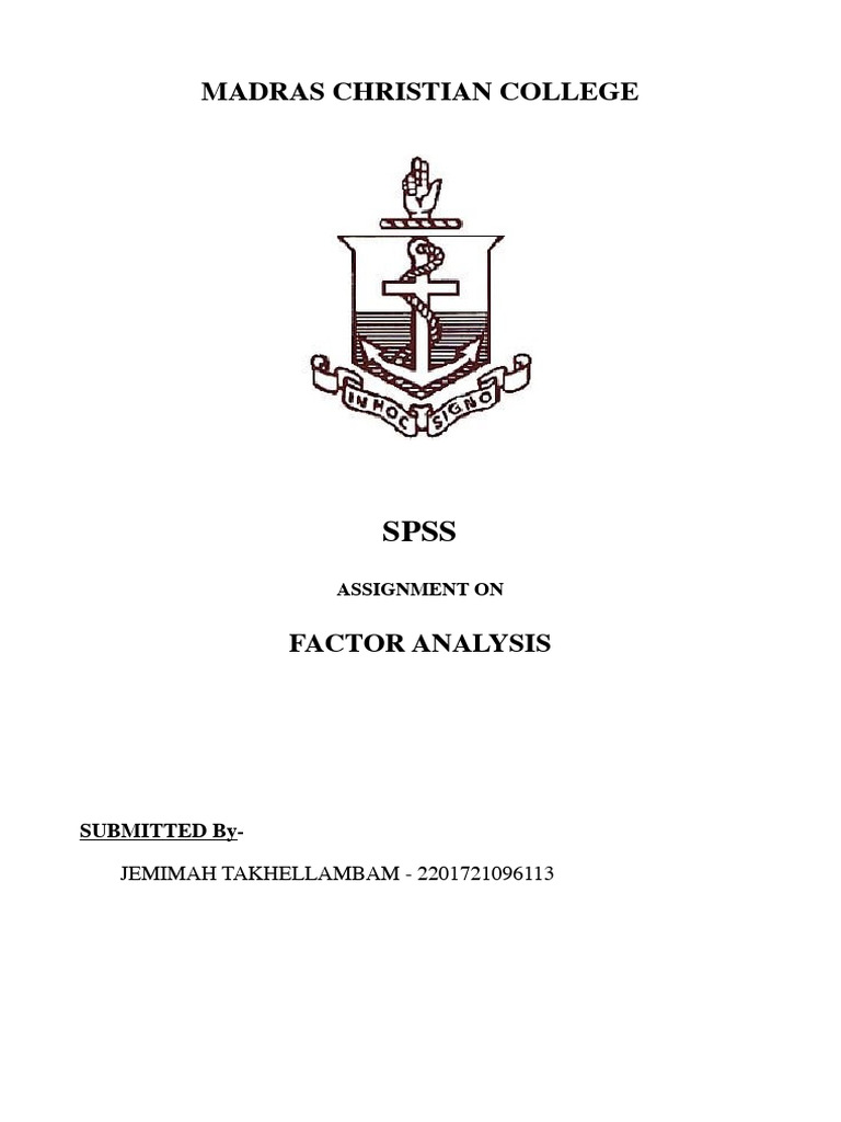 Spss Factor Analysis 113 Pdf
