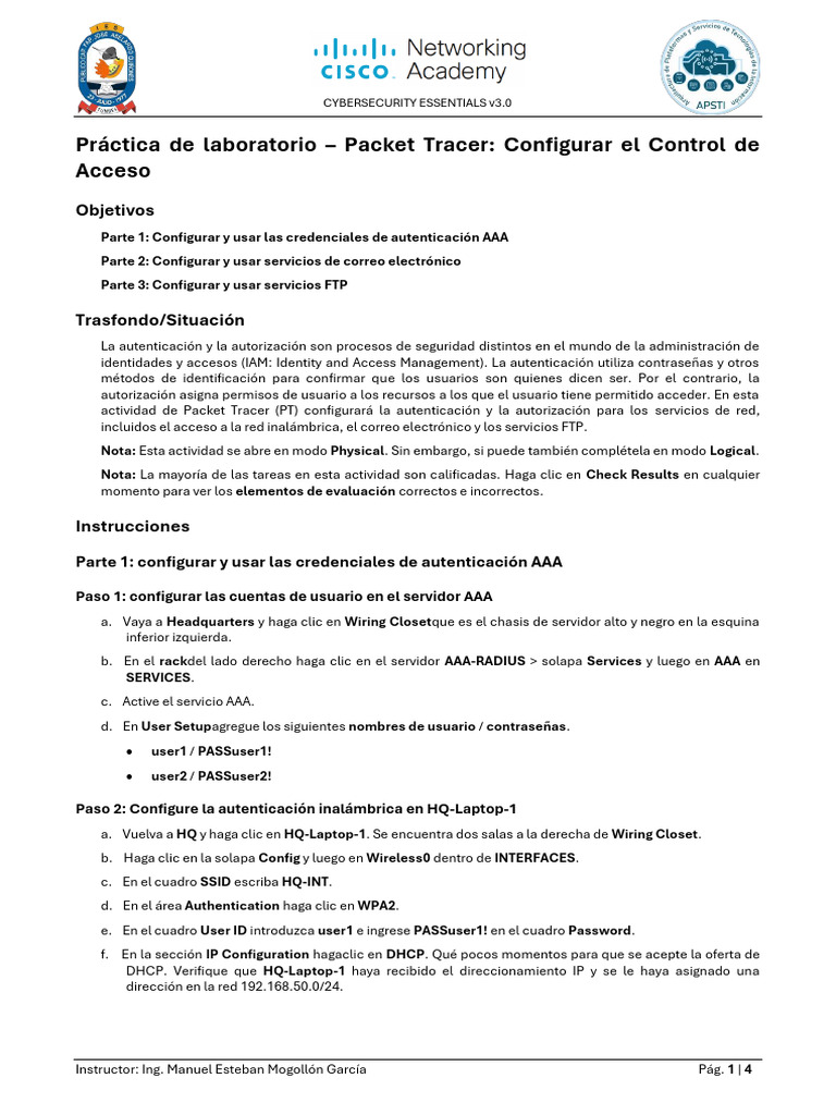 13.1.14 Packet Tracer Configure Access ControlR | PDF