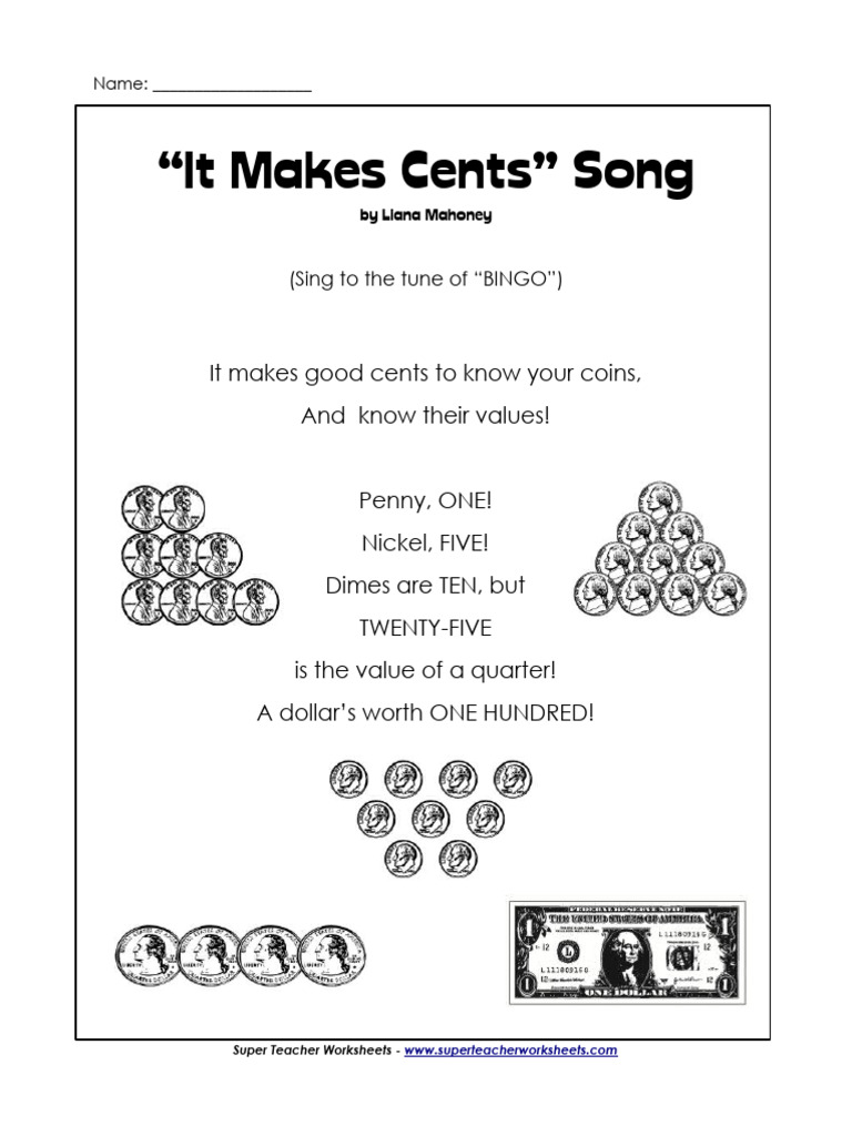 Coin Values Song for Kids | PDF