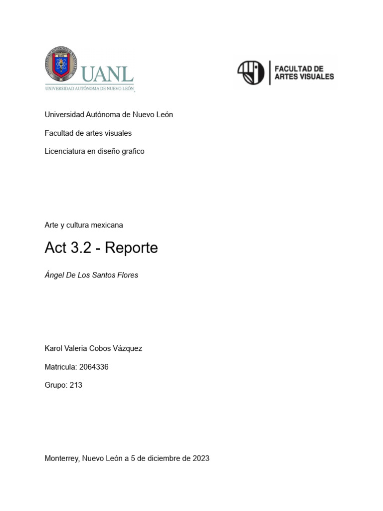 Act3.2 - Arte y Cultura Mexicana | PDF