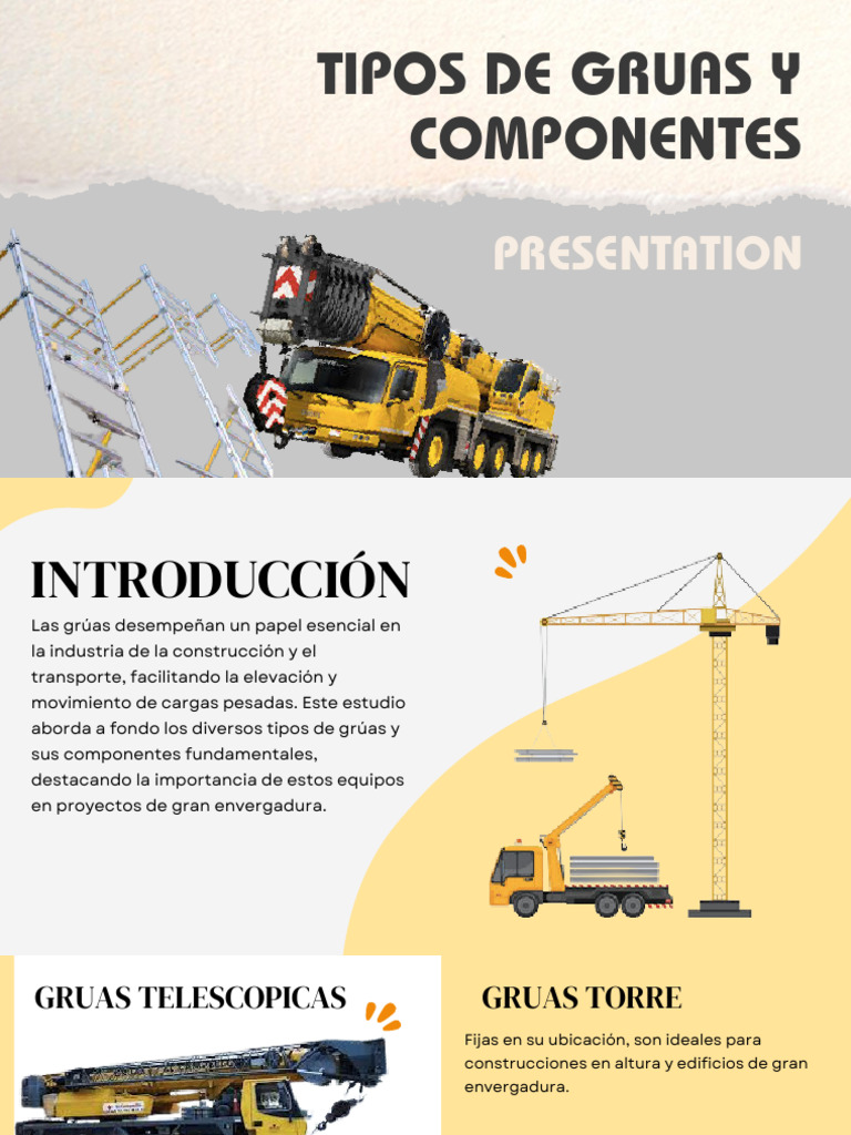 Tipos de Gruas y Componentes | PDF