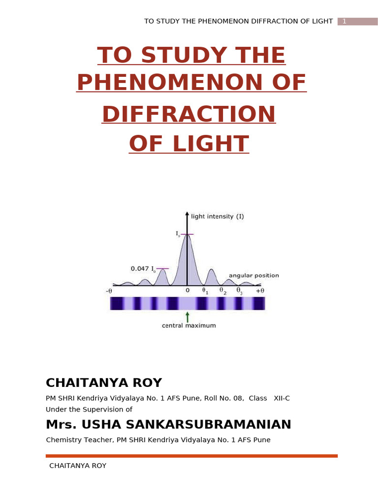 Physics Class 12 Project (Diffraction) | PDF