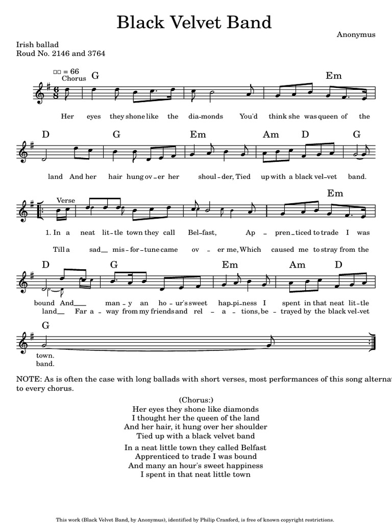 Black_Velvet_Band__Lead_Sheet | PDF