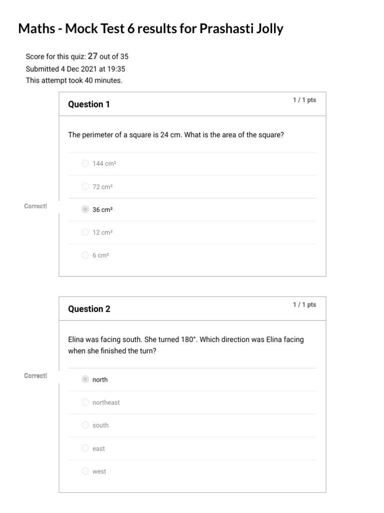 Maths - Mock Test 6 | PDF