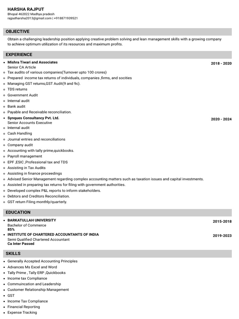 Harsha Rajput (Resume) | PDF