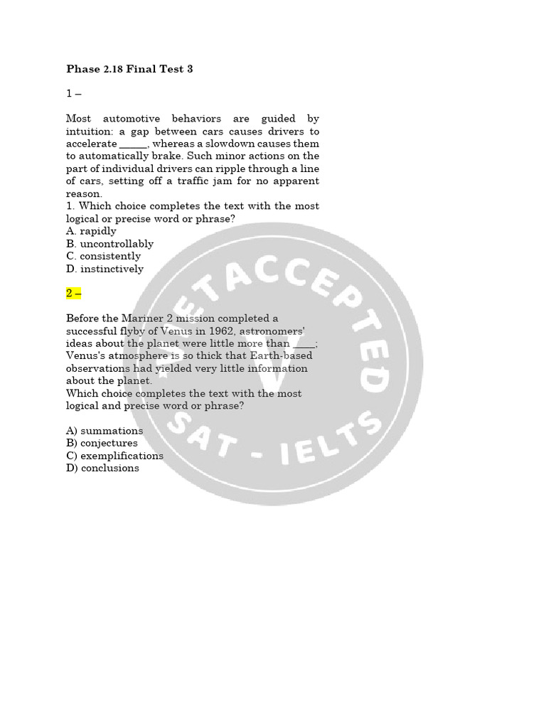 Phase 2.18 FInal Test 3 SB | PDF