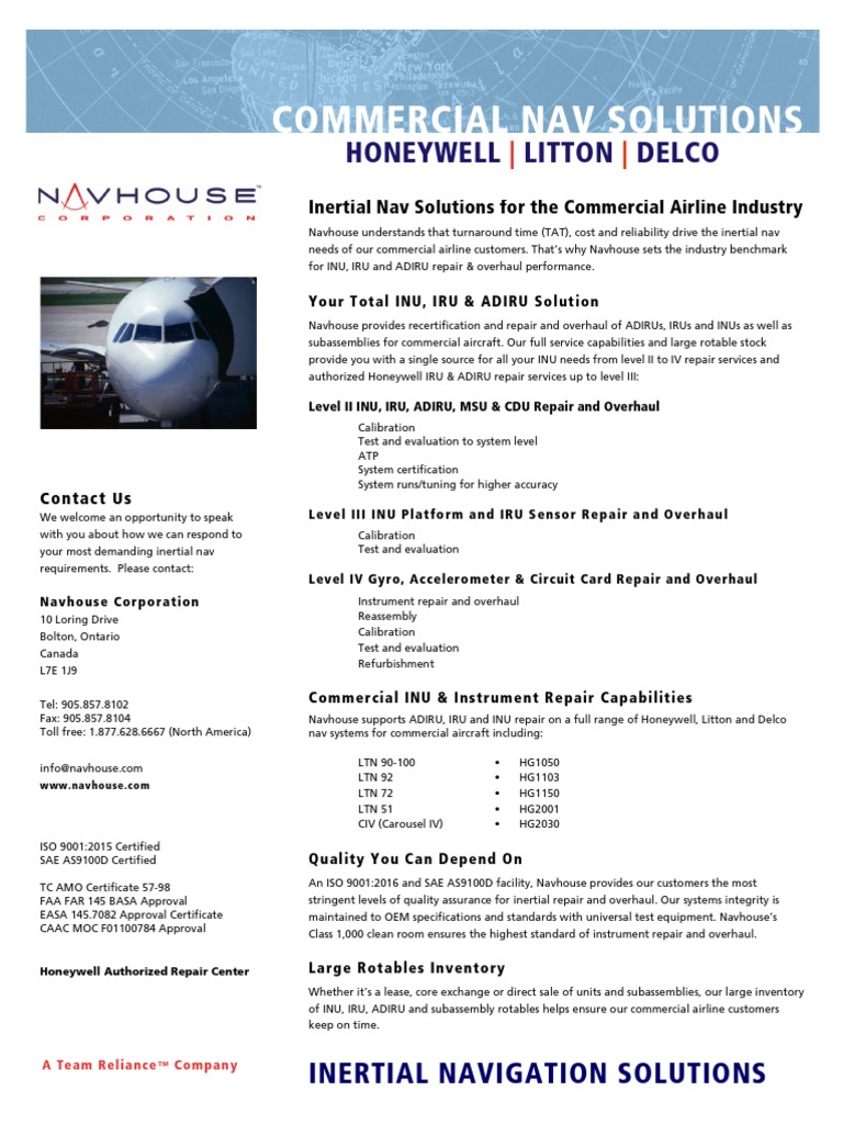Navhouse Commercial Nav Solutions 2018 | PDF