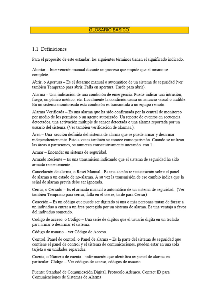 Glosario Basico | PDF