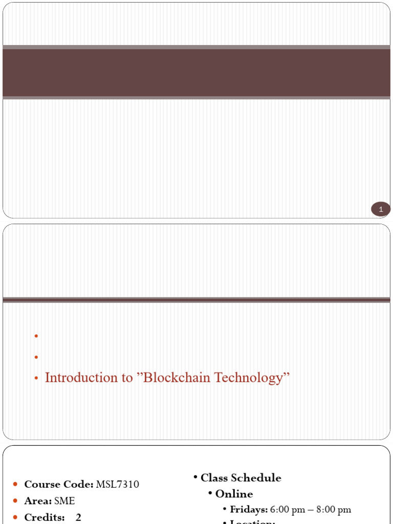 01 - BCT - Introduction | PDF | Cryptocurrency | Finance & Money Management