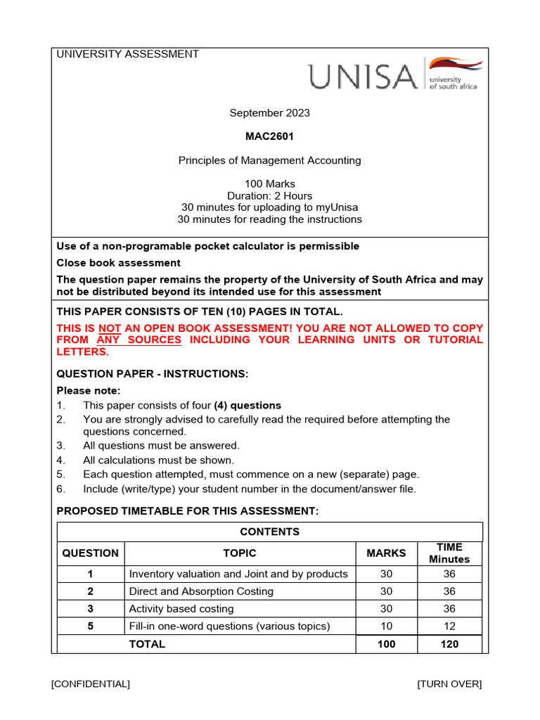 MAC2601 - 2024 Sep Exam | PDF