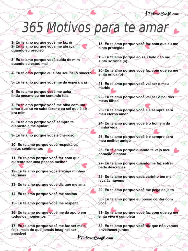 365 Motivos para Te Amar | PDF
