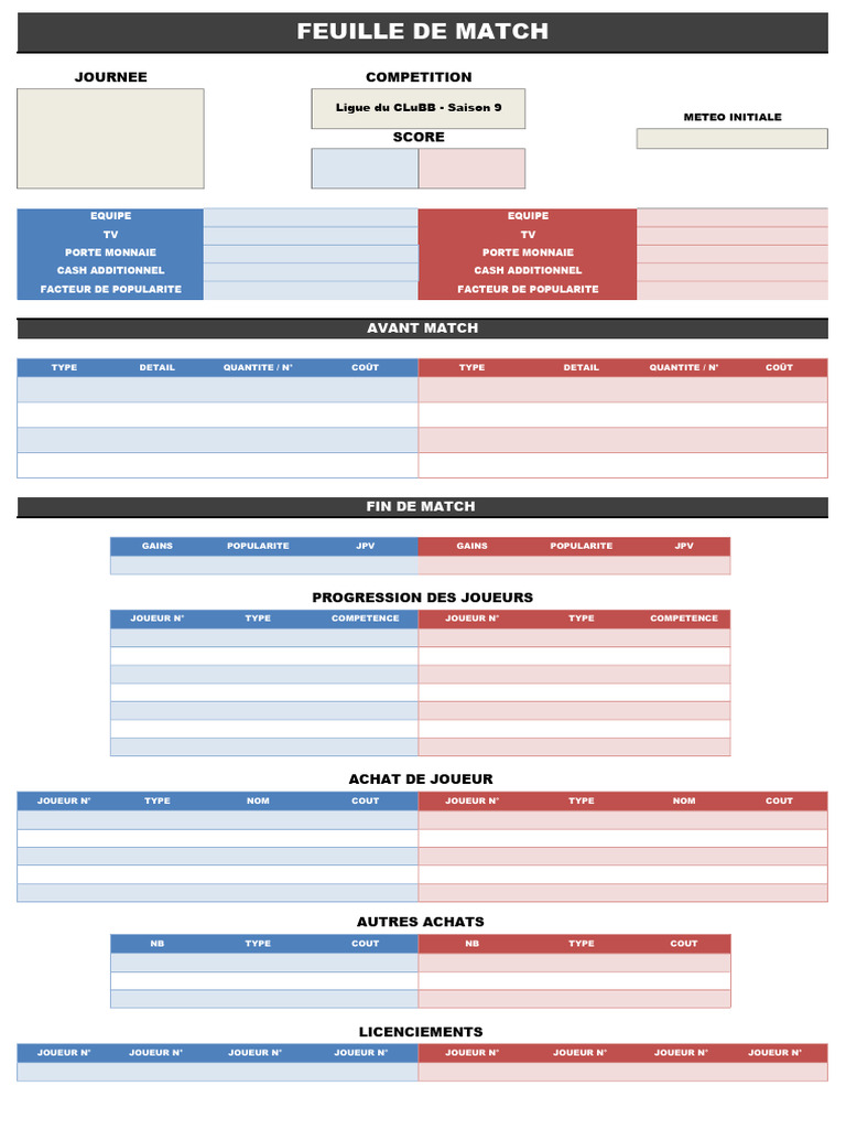 Feuille de Match | PDF