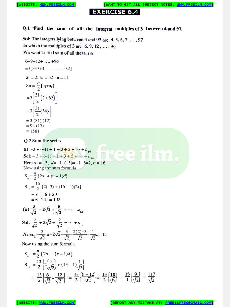 11th Maths Chap6 Ex 6.4 | PDF