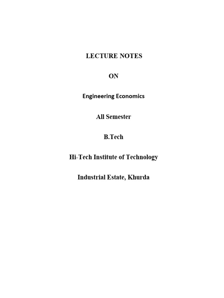 Engineering Economics | PDF