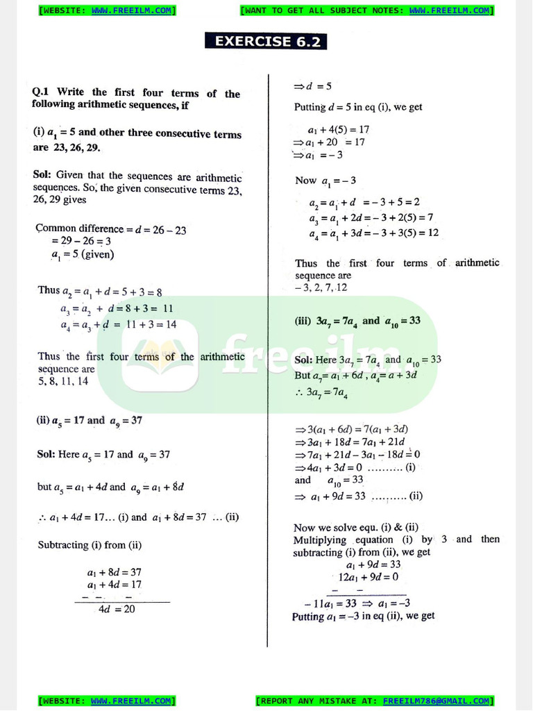 11th Maths Chap6 Ex 6.2 | PDF
