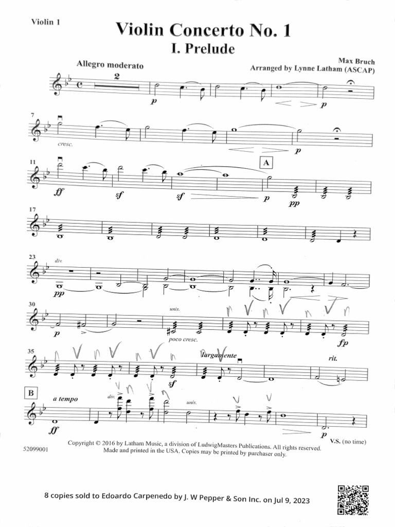 Max Bruch - Violino 1 Arcadas | PDF