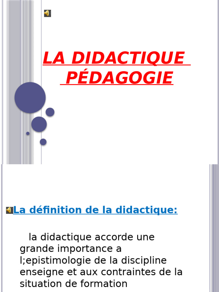 La Didactique Pédagogie | PDF