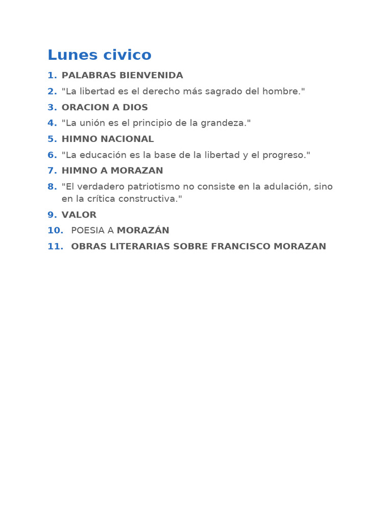 Programa Lunes Civico | PDF