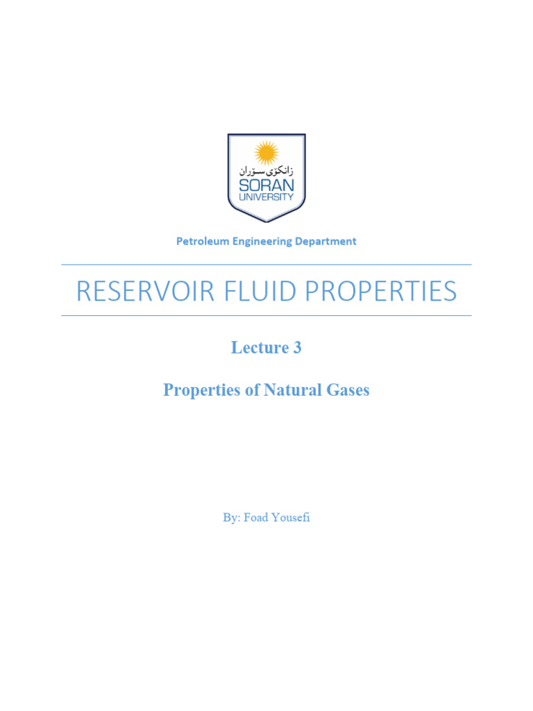 Reservoir Fluids Properties, Lecture #3 | PDF