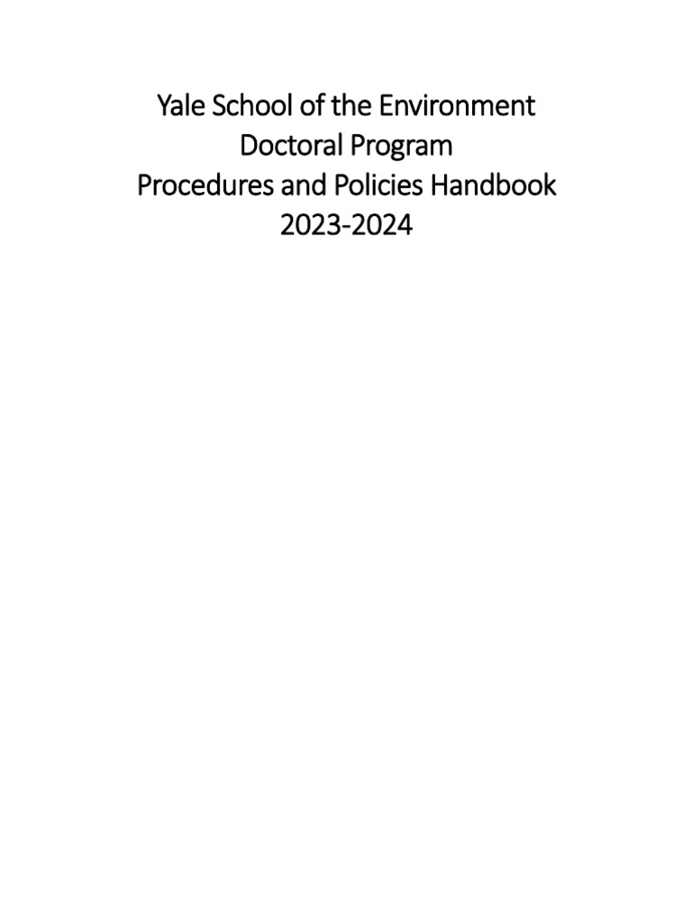 Doctoral Program Handbook 2023 2024 | PDF