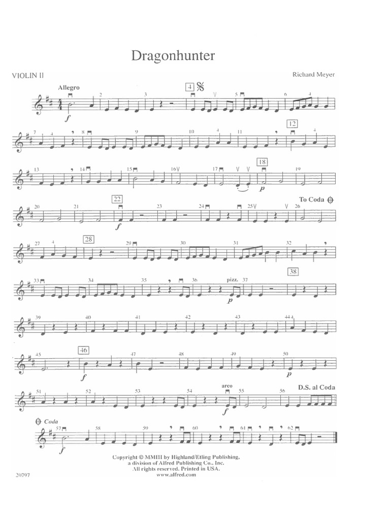 Dragonhunter - Violin II | PDF