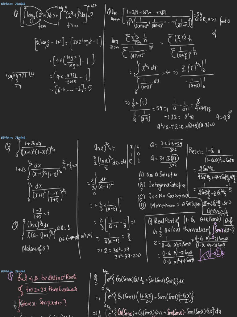 Definite Integration L-03 (Class Notes) NJ - 247 | PDF
