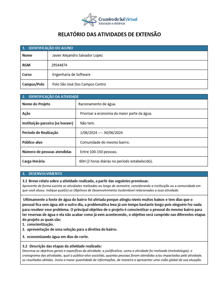 Relatório de Entrega de Atividades Extensionistas 1 1 1 | PDF