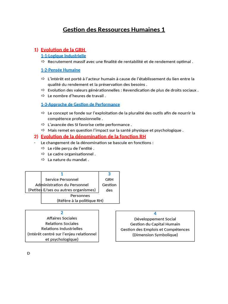 GRH 1 Cours | PDF