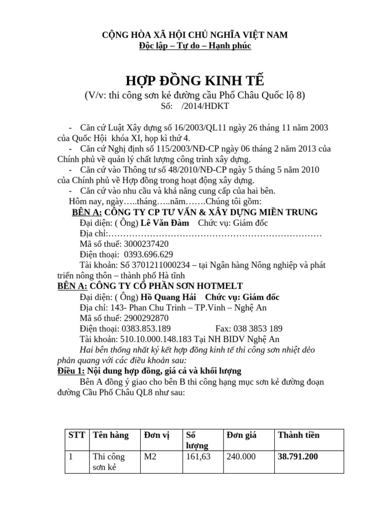 Hop Dong | PDF