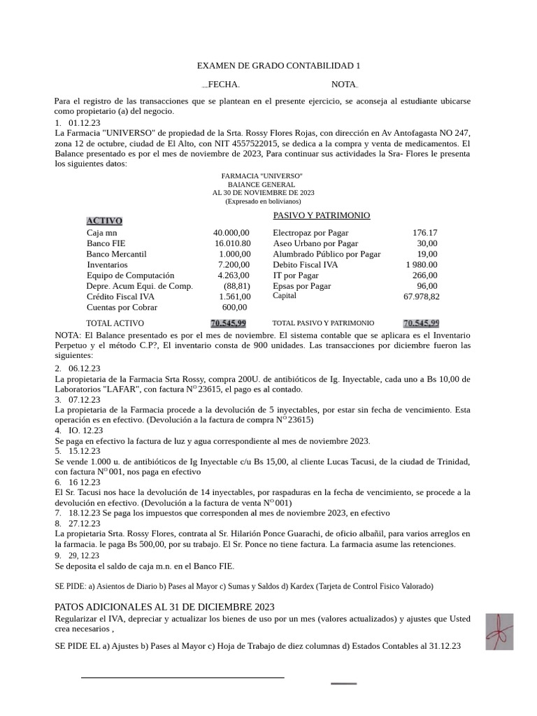 Ejercicio de Conta | PDF